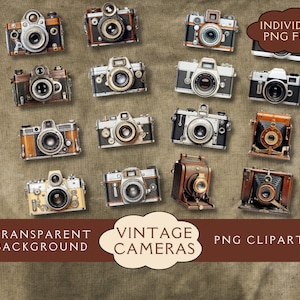 Vintage Camera Fussy Cuts for Junk Journals. Digital Paper of Steampunk ...