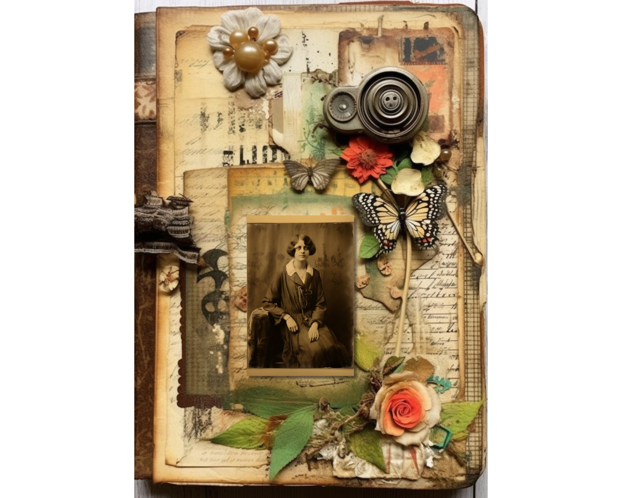 Vintage 1900s Pictures Junk Journal Paper. Digital Paper of Vintage ...