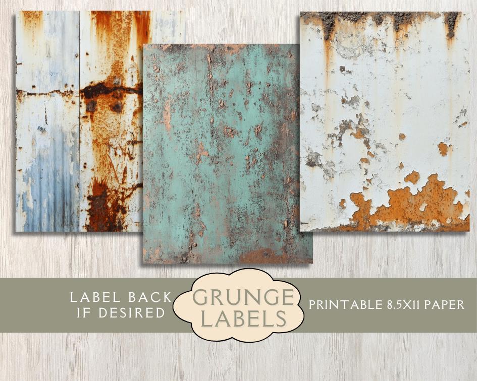 Grunge Labels Fussy Cuts for Junk Journals. Digital Paper of Vintage ...