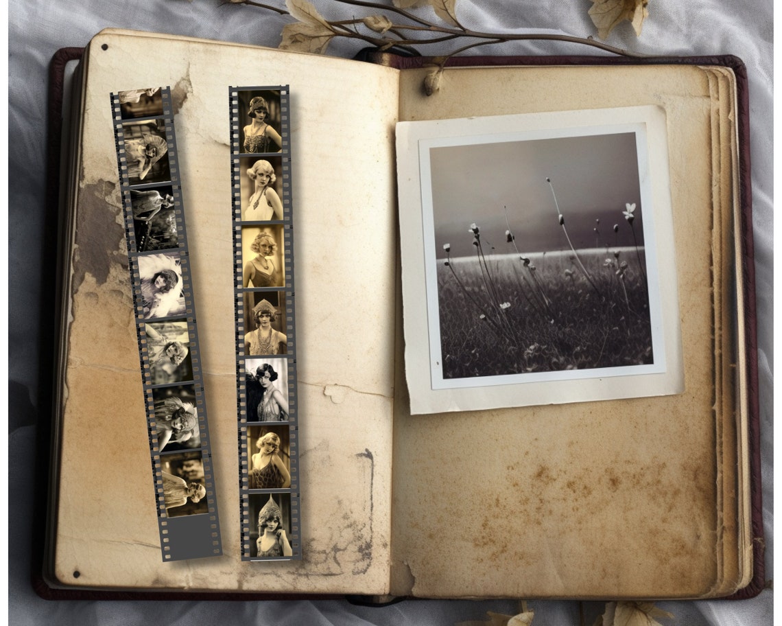 1920s Flapper Film Strips Ephemera for Junk Journals . Digital Paper of ...