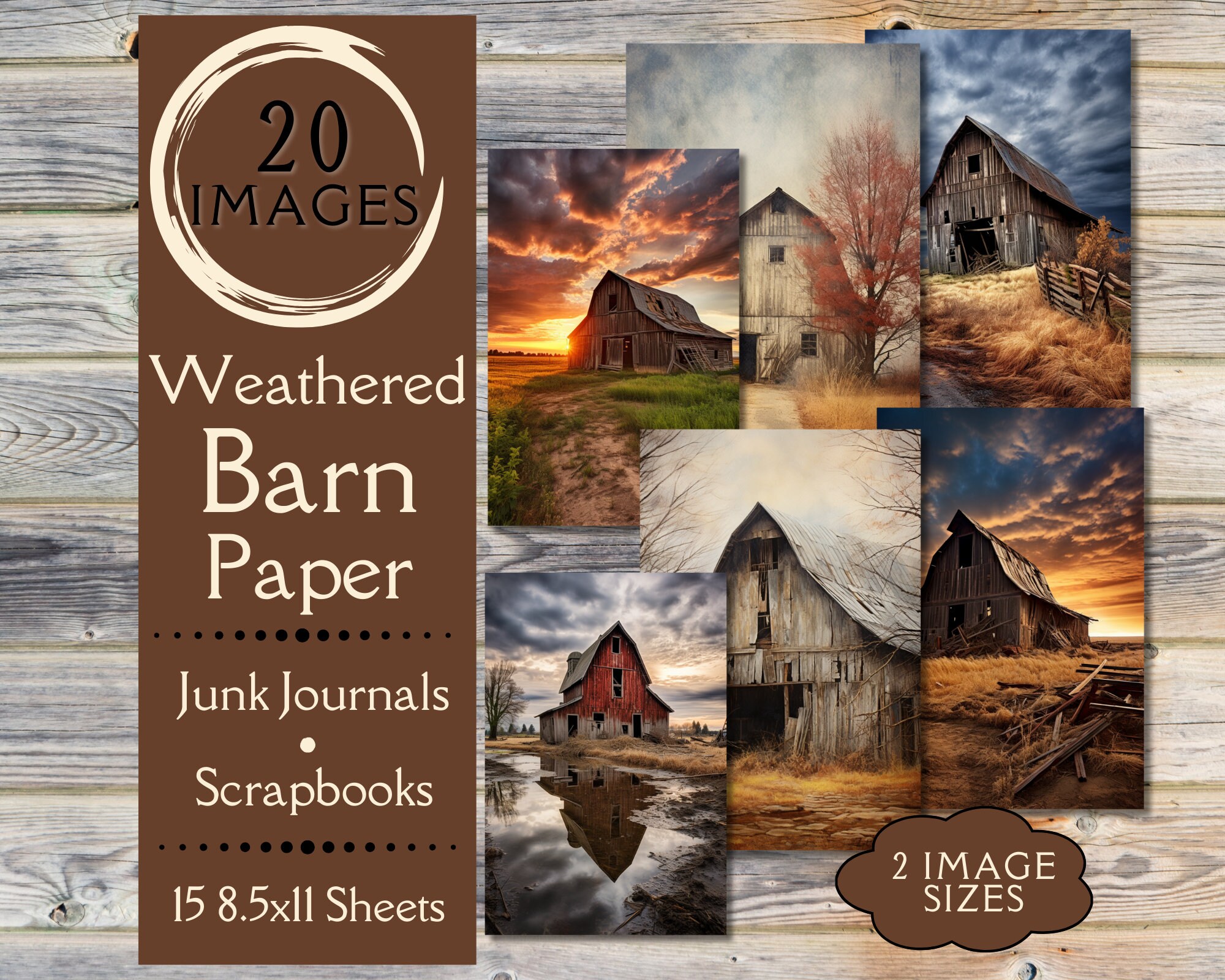 Weathered Barn Junk Journal Paper. Digital Paper of Primitive Old Barn ...