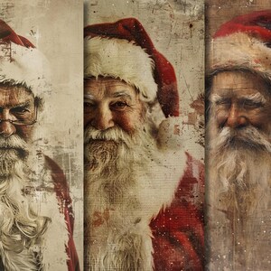 Vintage Grunge Christmas Santa Clause for Junk Journals. Digital Paper ...