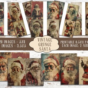Vintage Grunge Christmas Santa Clause for Junk Journals. Digital Paper ...
