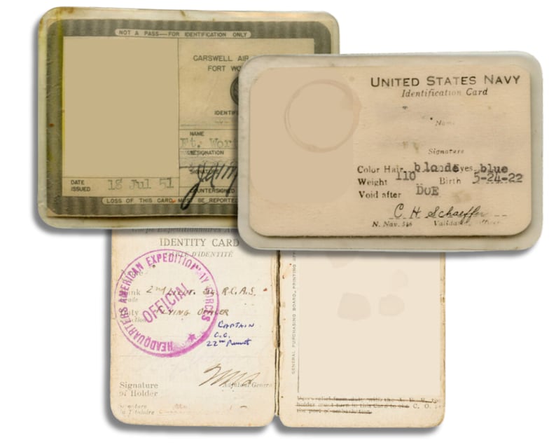 Military ID Cards Junk Journal Ephemera. Digital Paper of Vintage ...