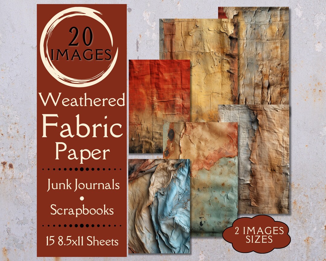 Weathered Fabric Junk Journal Paper. Digital Paper of Distressed ...