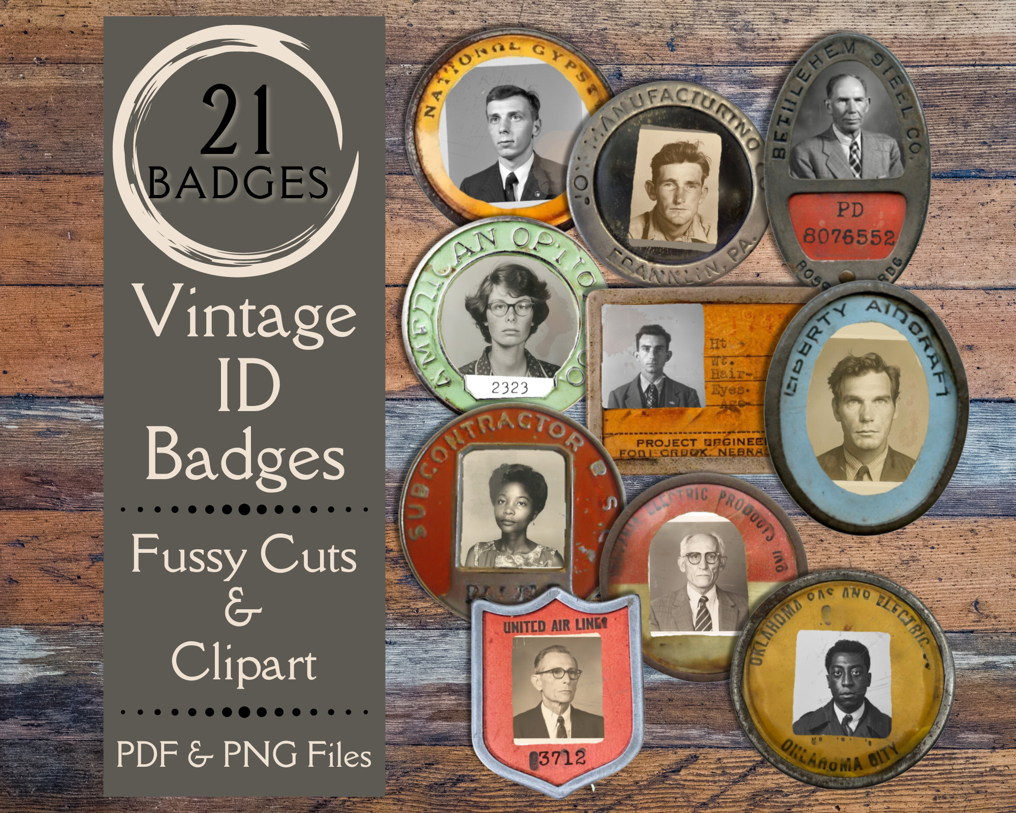 ID Cards Junk Journal Ephemera Bundle. Digital Paper of ID Card Fussy ...