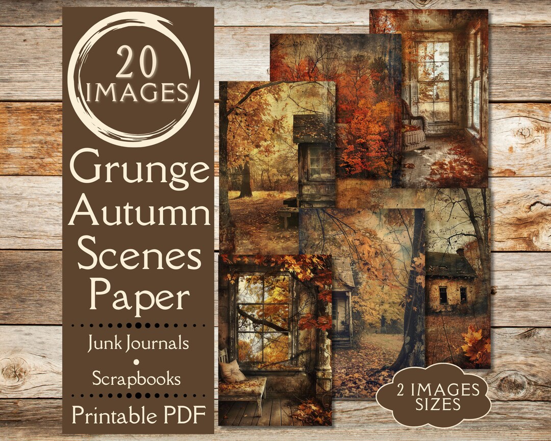 Vintage Grunge Autumn Junk Journal Paper. Digital Paper of Rustic, Cozy ...