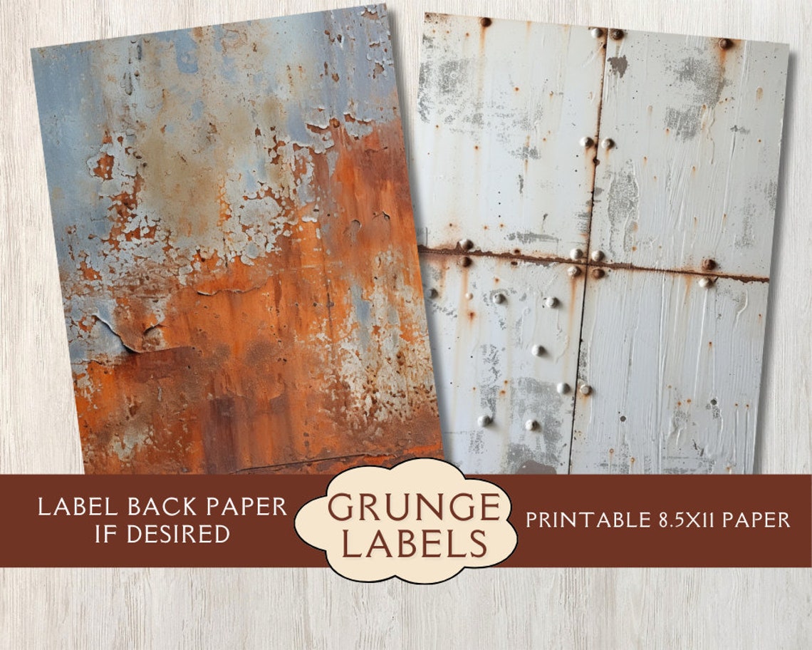 Grunge Labels Fussy Cuts for Junk Journals. Digital Paper of Vintage ...