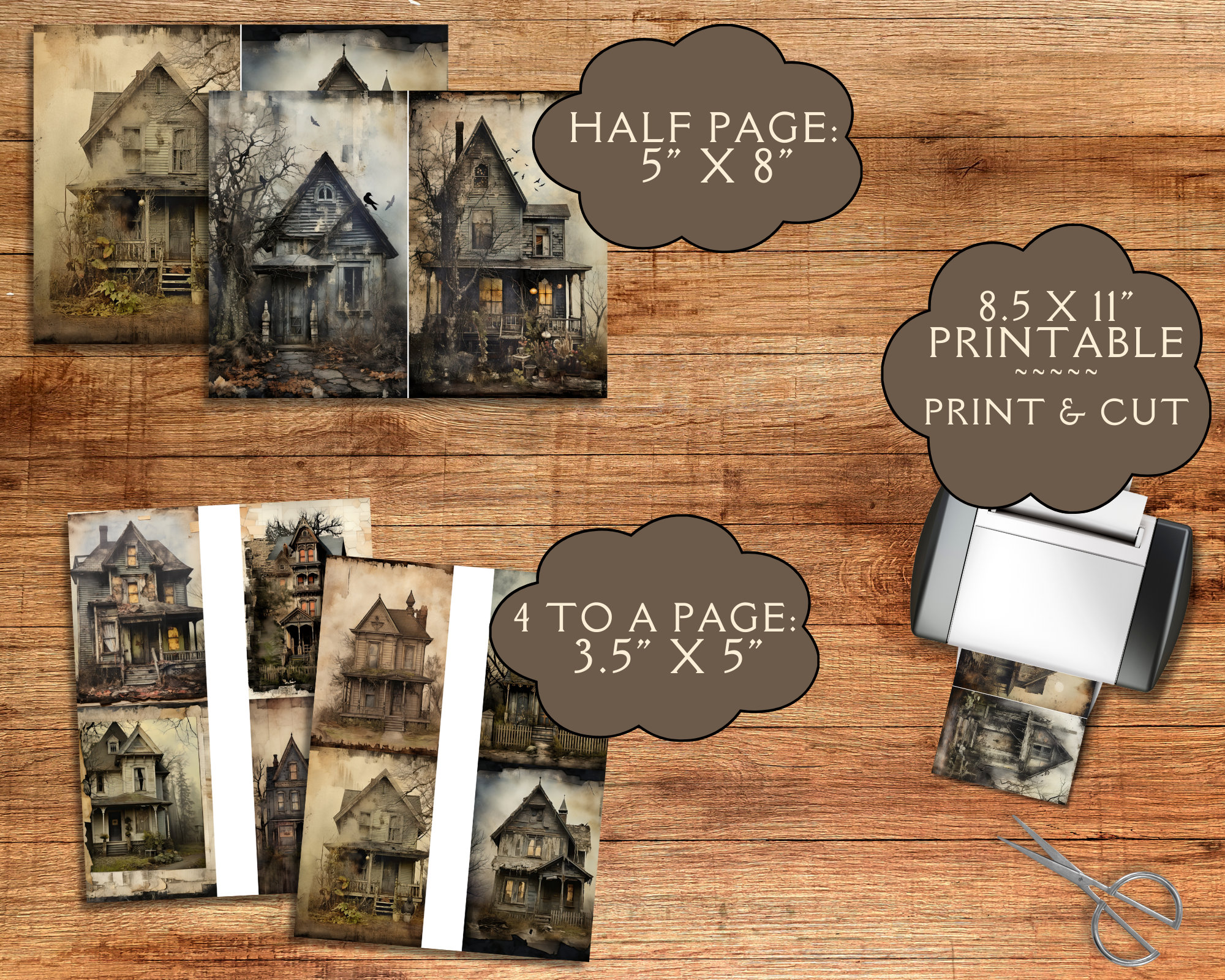 Vintage Old House Junk Journal Paper. Digital Paper of Decaying Old ...