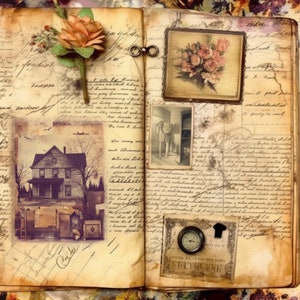 Vintage Old House Junk Journal Paper. Digital Paper of Decaying Old ...