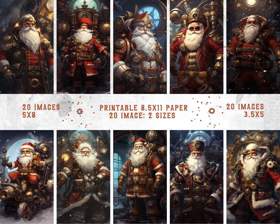 Steampunk Christmas Digital Paper for Junk Journals and Scrapbooking - Etsy
