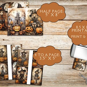 Whimsical Rustic Halloween Junk Journal Paper. Digital Paper of Rustic ...