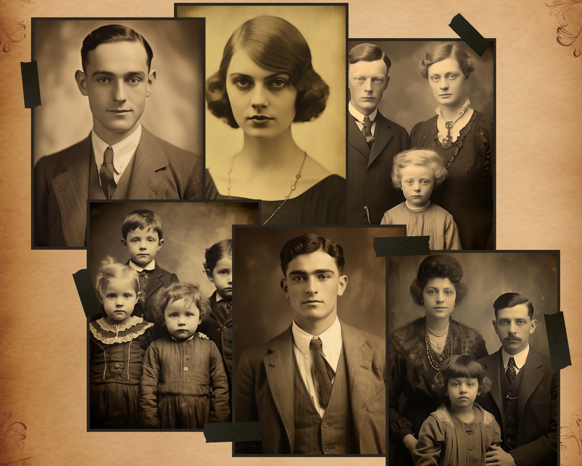 Vintage 1900s Pictures Junk Journal Paper. Digital Paper of Vintage ...