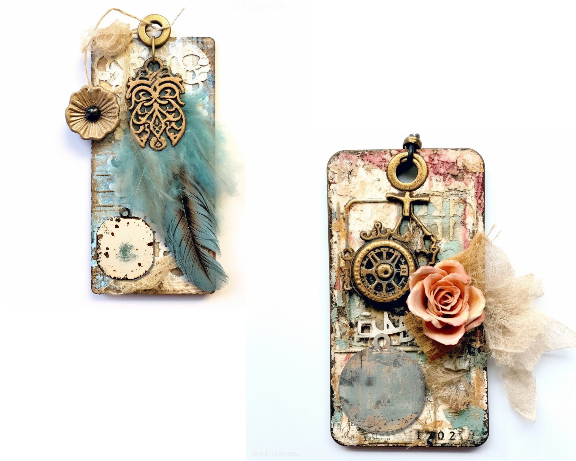 Grunge Junk Journal Tags. Digital Paper of Round Steampunk and ...