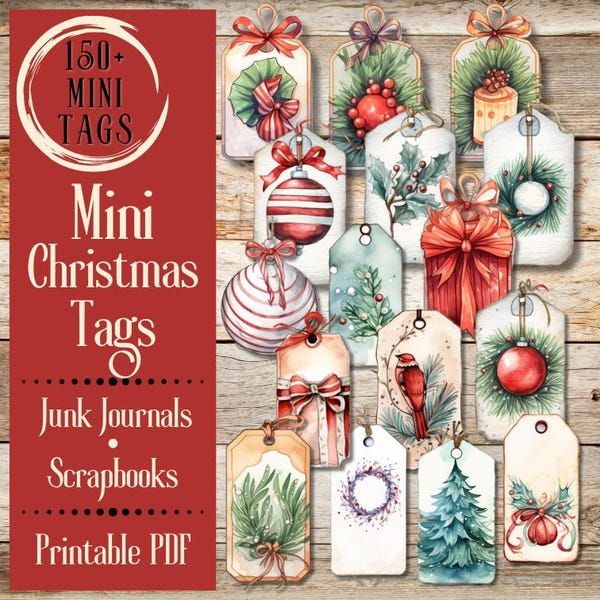 Mini Christmas Tags - Etsy