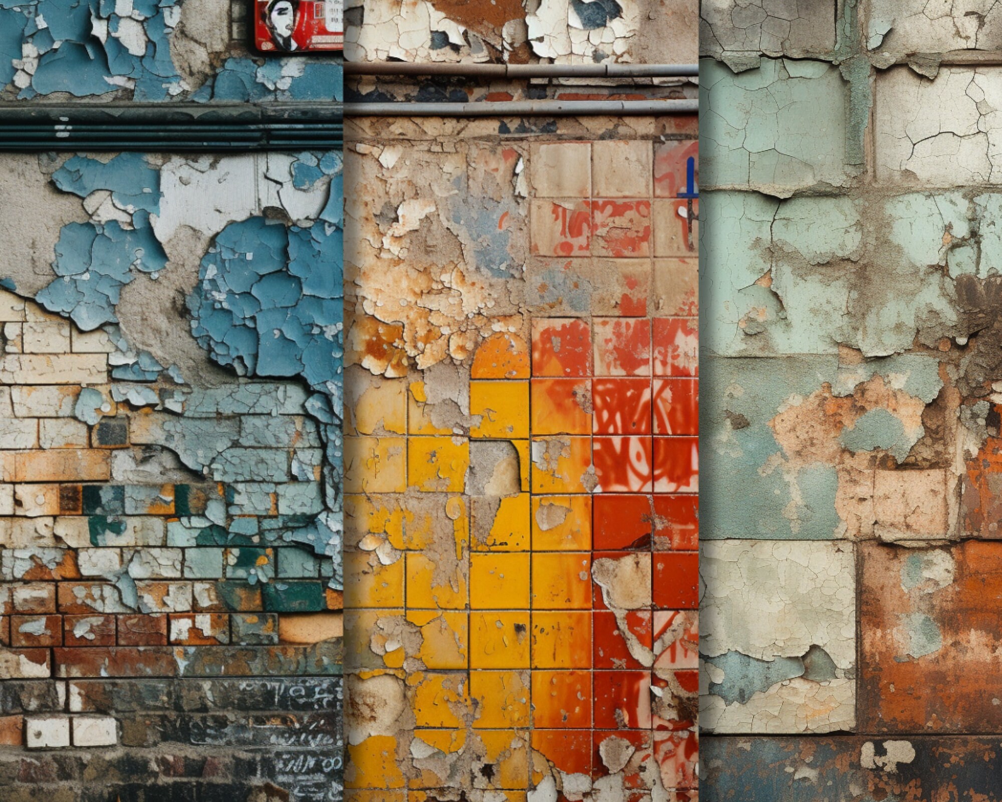 Distressed Subway Paint Junk Journal Paper. Digital Paper of Peeling ...