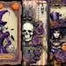 Vintage Halloween Junk Journal Digital Paper. Purple Digital Paper With ...