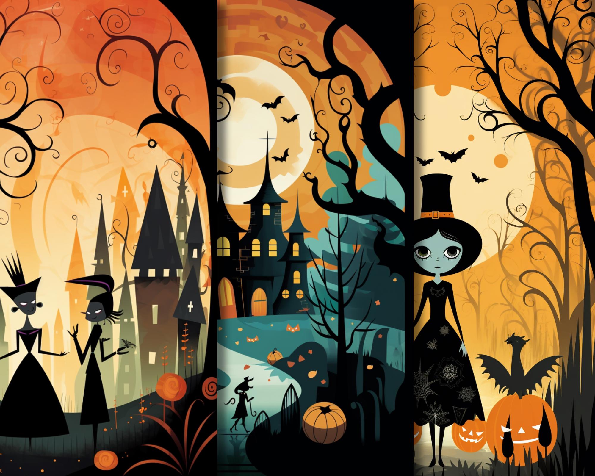 Retro Halloween Paper for Junk Journals. 1970's Vintage Digital Paper ...