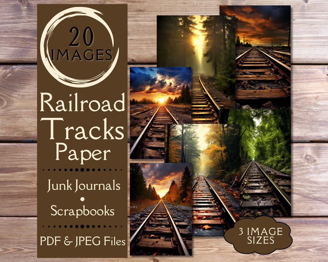 Railroad Tracks Photo. Digital Paper of Vintage Train Tracks for Junk ...