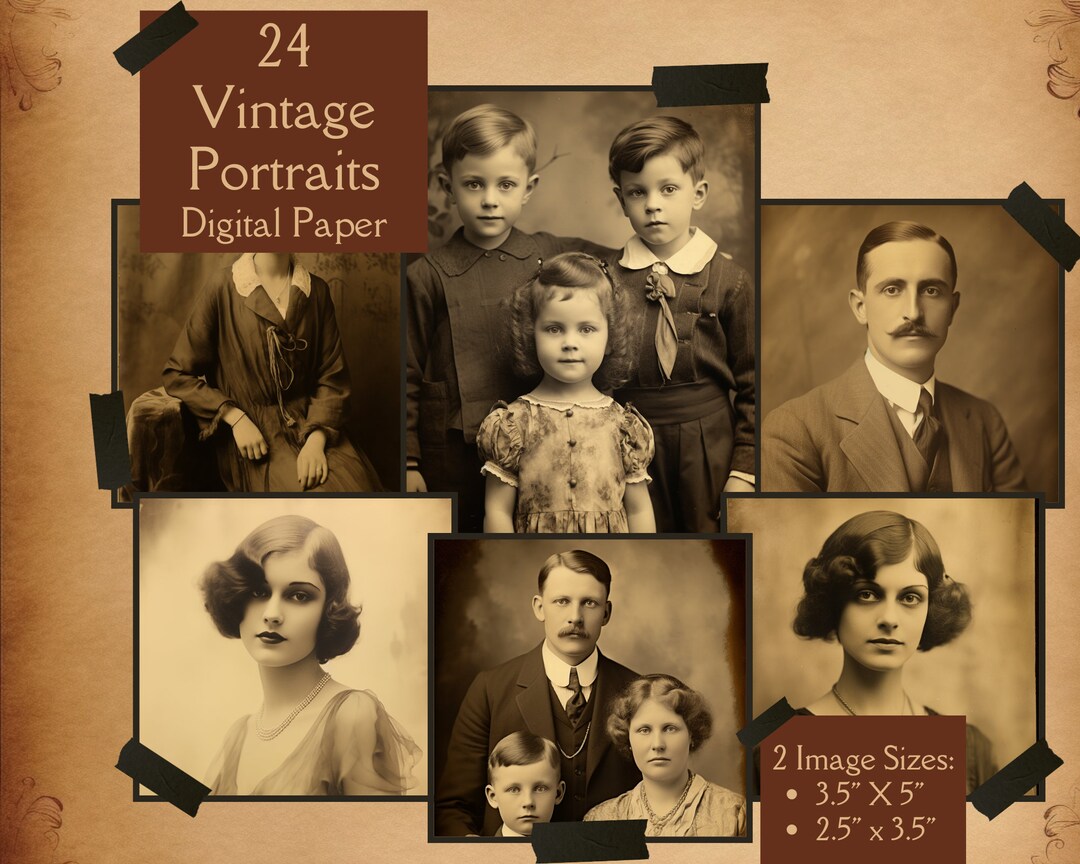 Vintage 1900s Pictures Junk Journal Paper. Digital Paper of Vintage ...