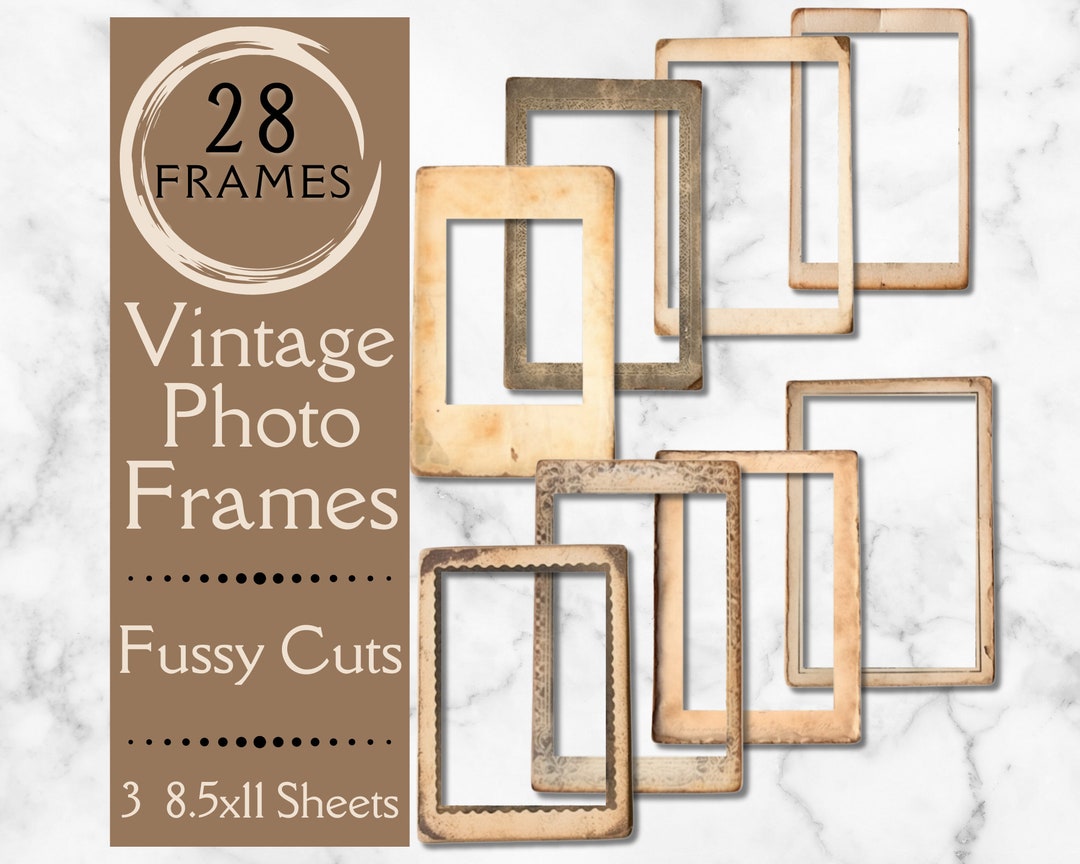 Vintage Photo Frames Fussy Cuts for Junk Journals. Digital Paper of ...