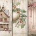 Shabby Christmas Paper. Digital Paper of Vintage Shabby Chic Christmas ...