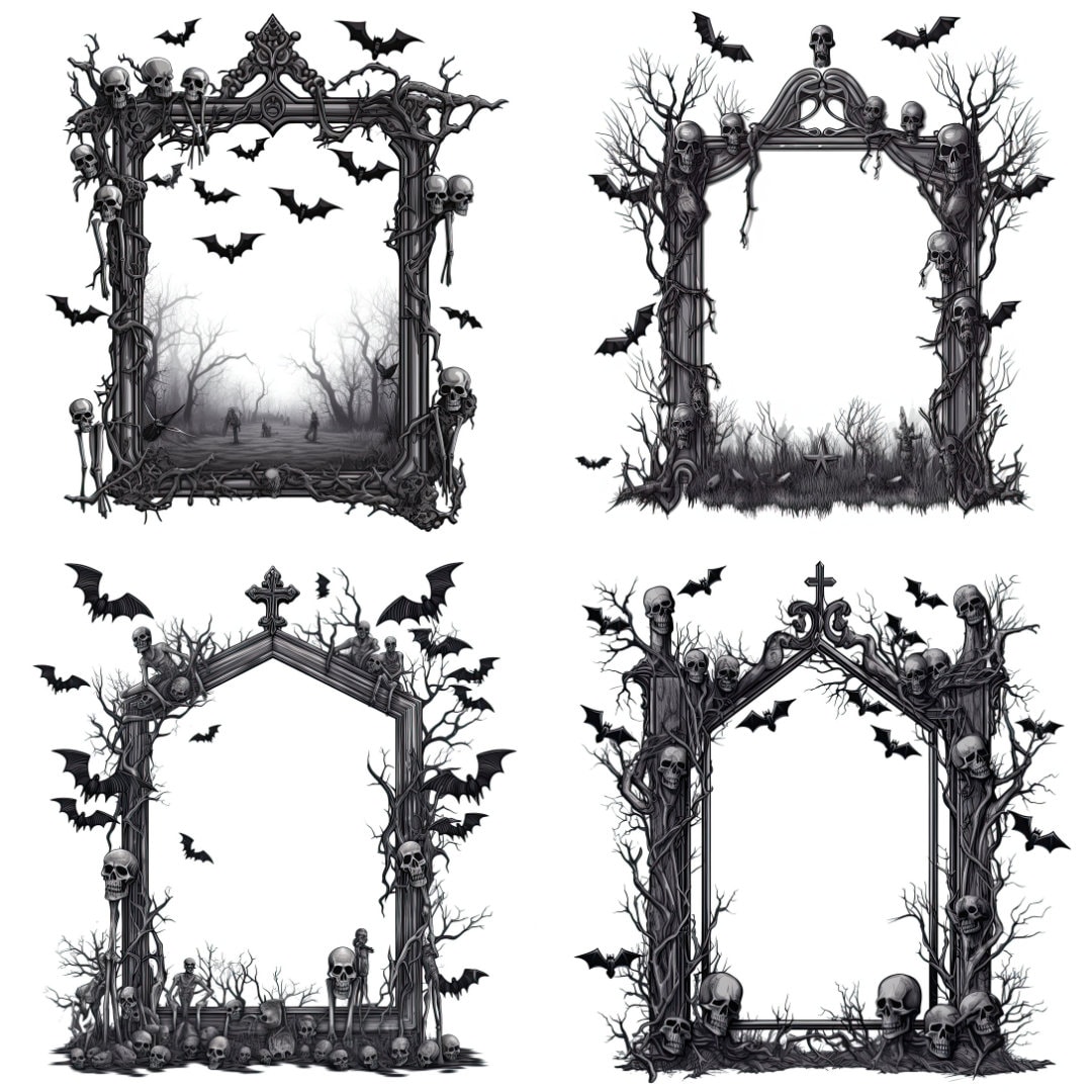 Halloween Cemetery Gate Clipart. Halloween Clipart, Digital Paper and ...