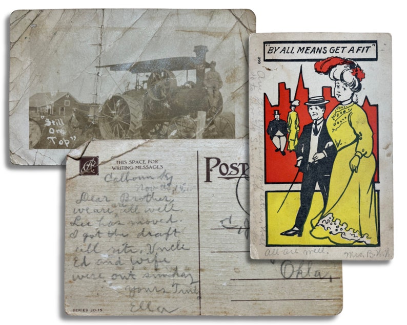 Vintage Postcards Digital Paper for Junk Journals. Ephemera of ...