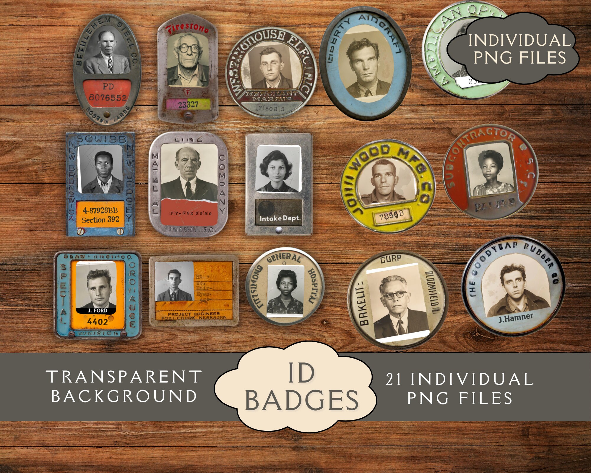 Vintage ID Cards Junk Journal Ephemera. Digital Paper of Vintage ID ...