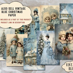 Shabby Christmas Paper. Digital Paper of Vintage Shabby Chic Christmas ...