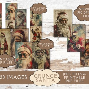 Vintage Grunge Christmas Santa Clause for Junk Journals. Digital Paper ...