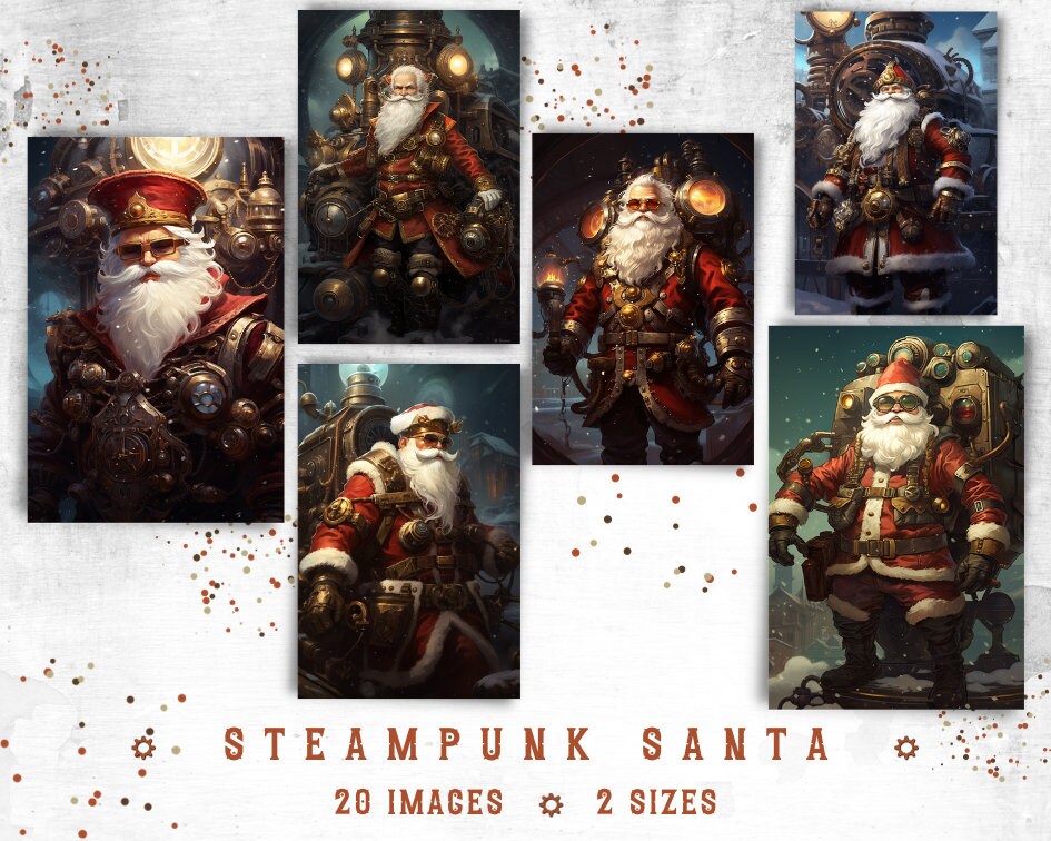 Steampunk Christmas Digital Paper for Junk Journals and Scrapbooking - Etsy