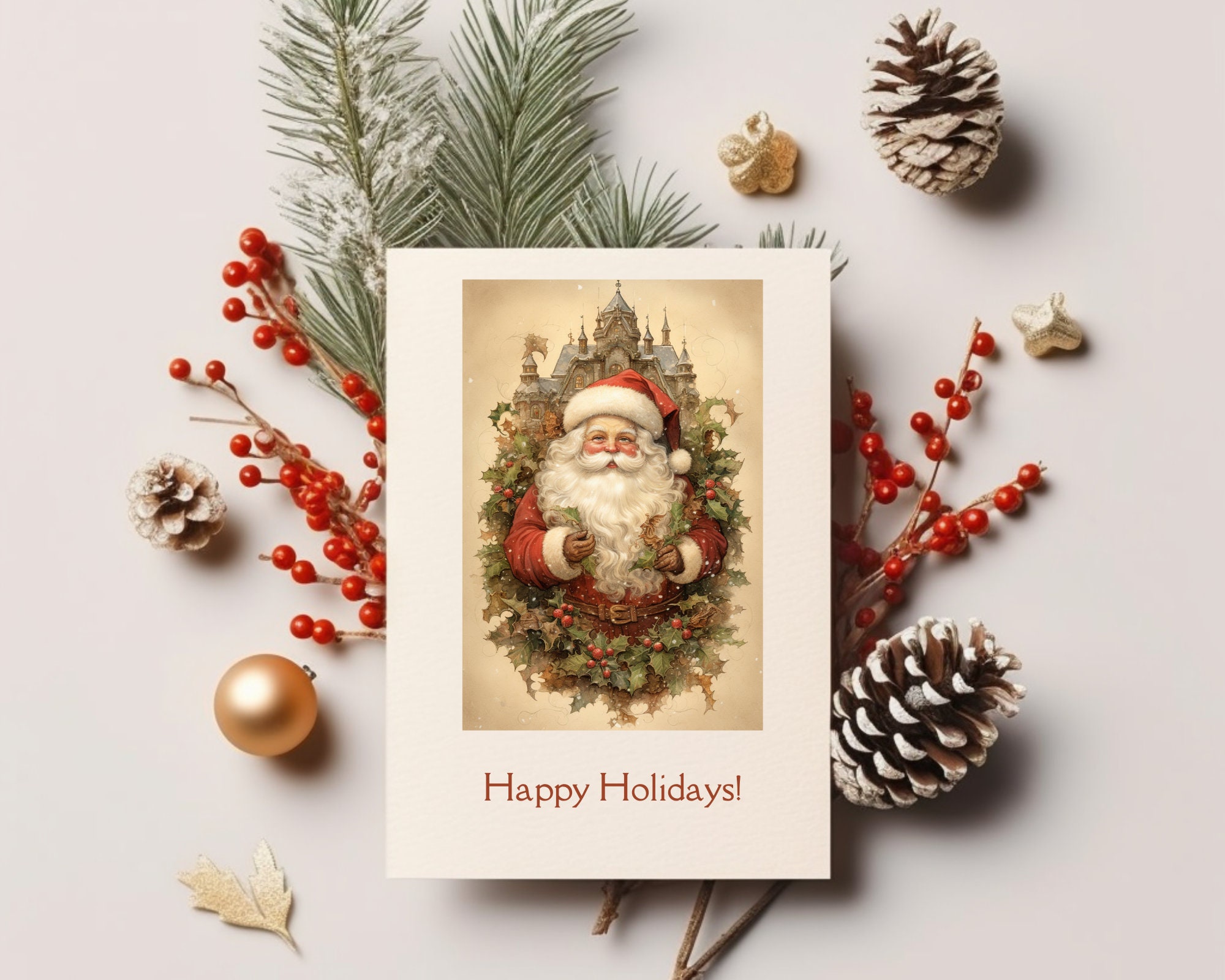 Vintage Santa Junk Journal Paper. Digital Paper of Old World Santa for ...