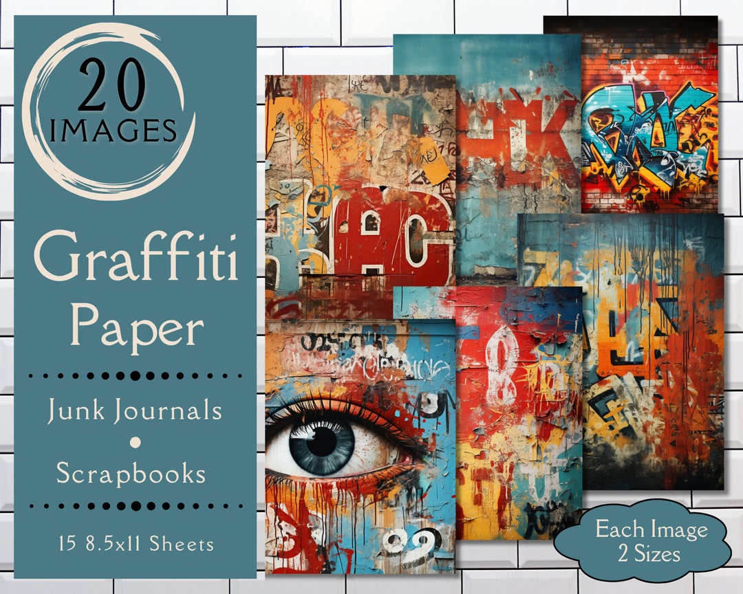 Graffiti Junk Journal Paper. Digital Paper of Pray Paint - Etsy