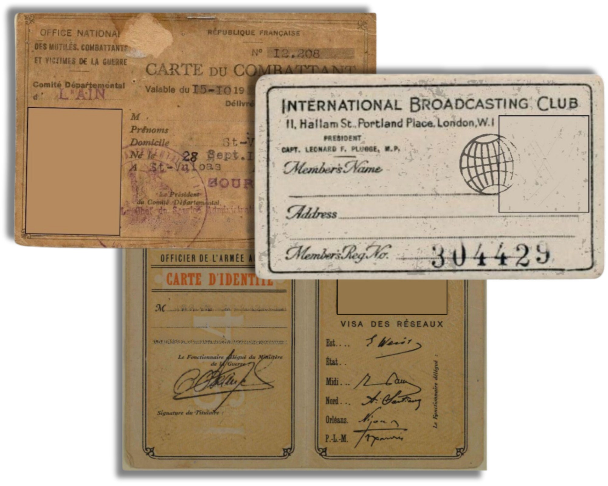 Vintage ID Cards and Photos Junk Journal Ephemera. Digital Paper of ...