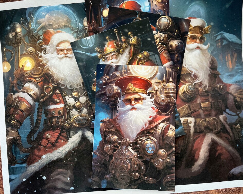 Steampunk Christmas Digital Paper for Junk Journals and Scrapbooking - Etsy