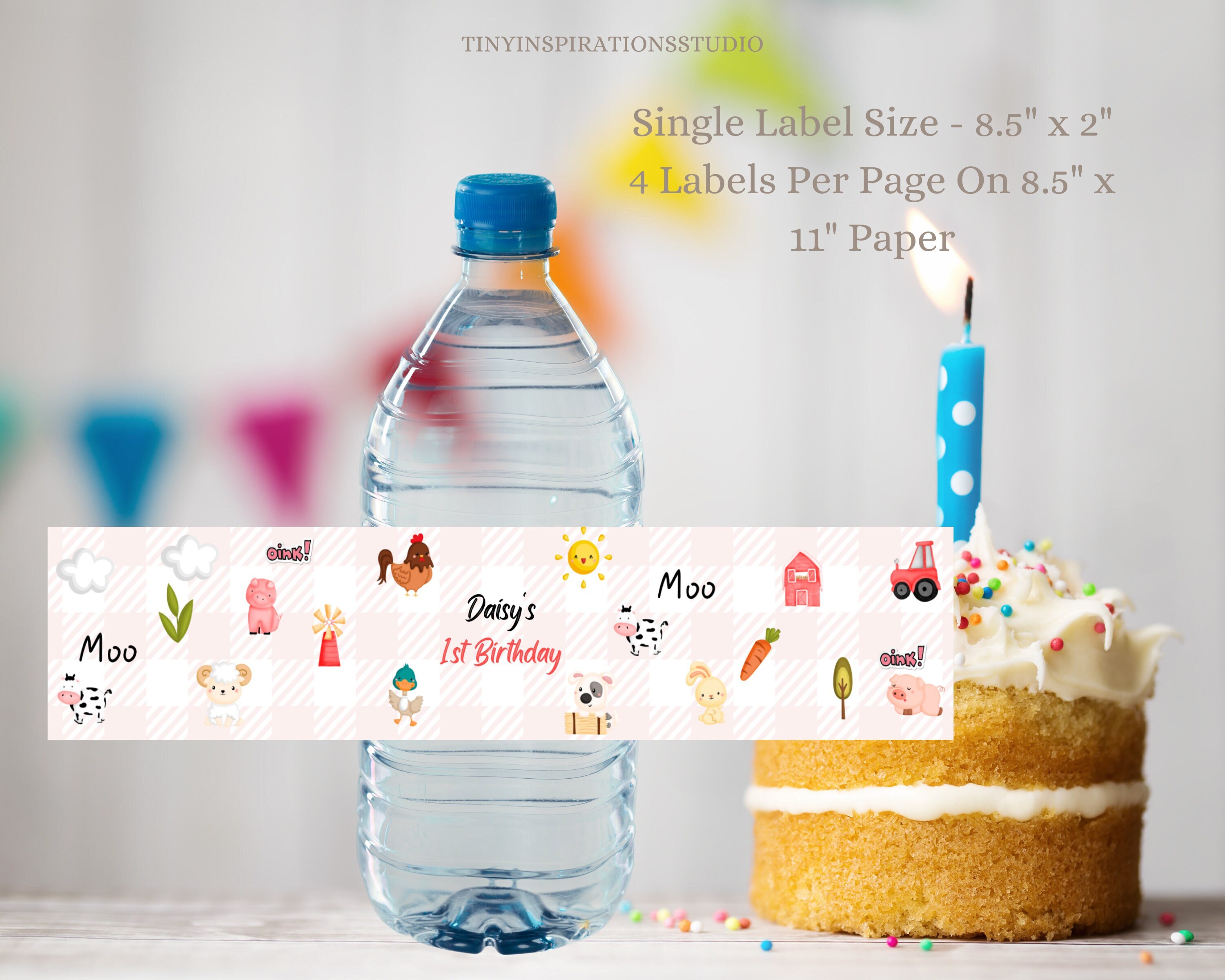 Editable Farm Animals Bottle Labels Customizable Birthday Labels Farm ...