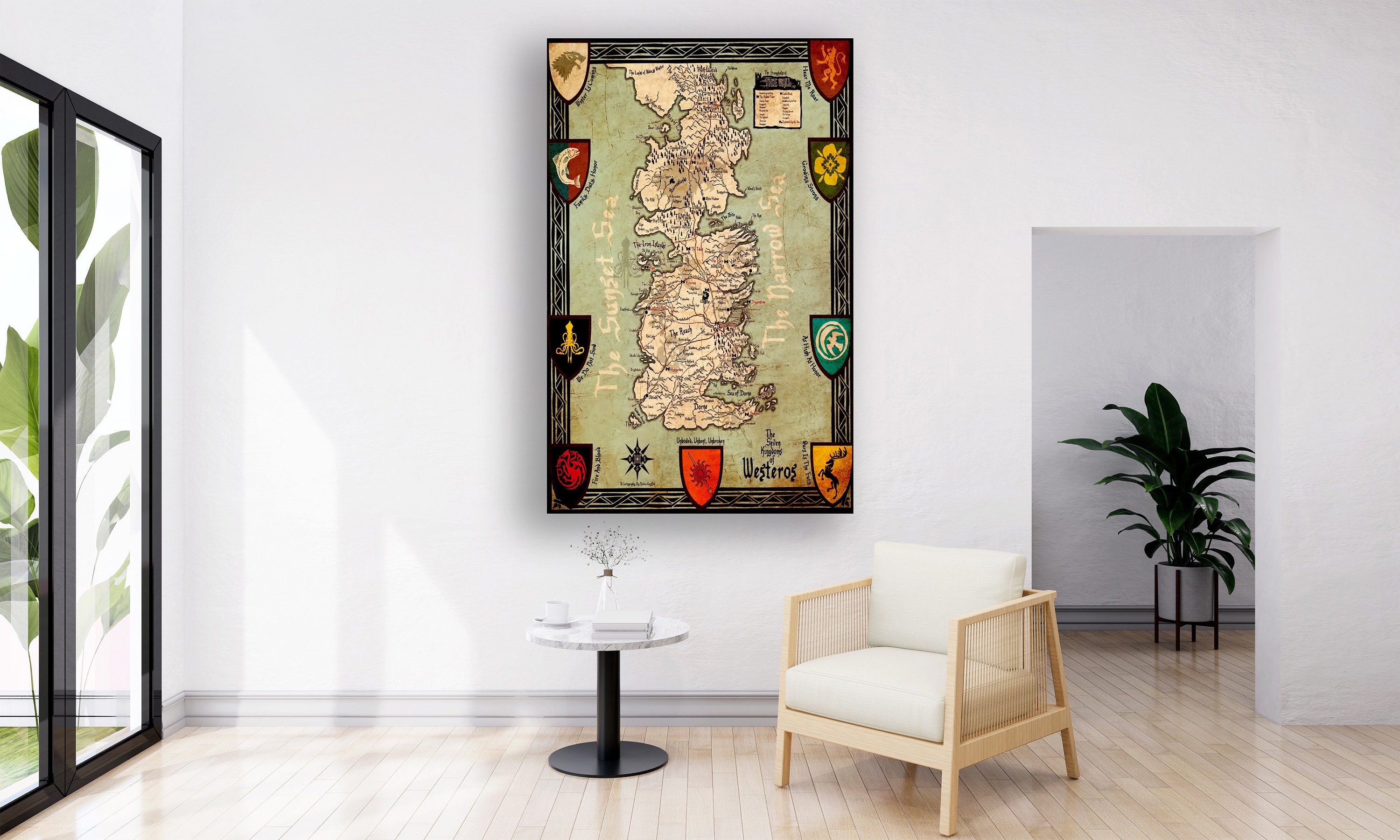 Westeros Map Game of Thrones Winter is Coming Westeros - Etsy