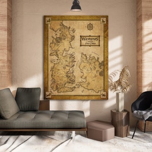 Map of Westeros, Westeros Map, Game of Thrones, Map Wall Art, GOT Wall ...