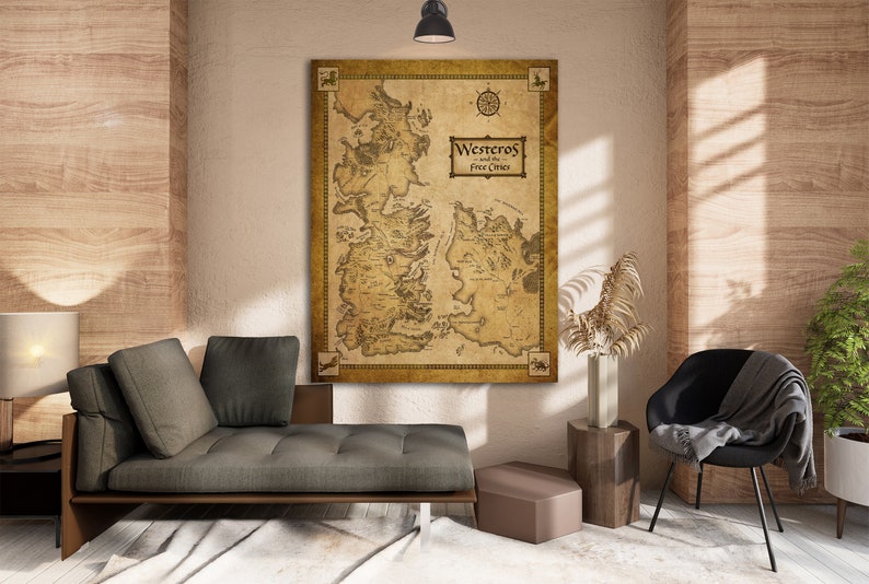 Map of Westeros, Westeros Map, Game of Thrones, Map Wall Art, GOT Wall ...