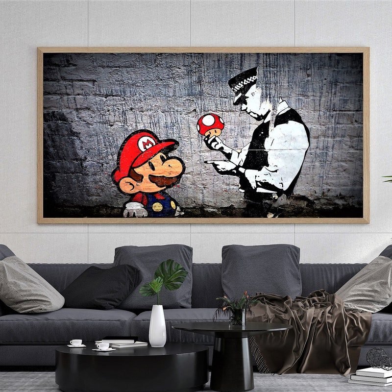 Banksy Mario - Etsy UK