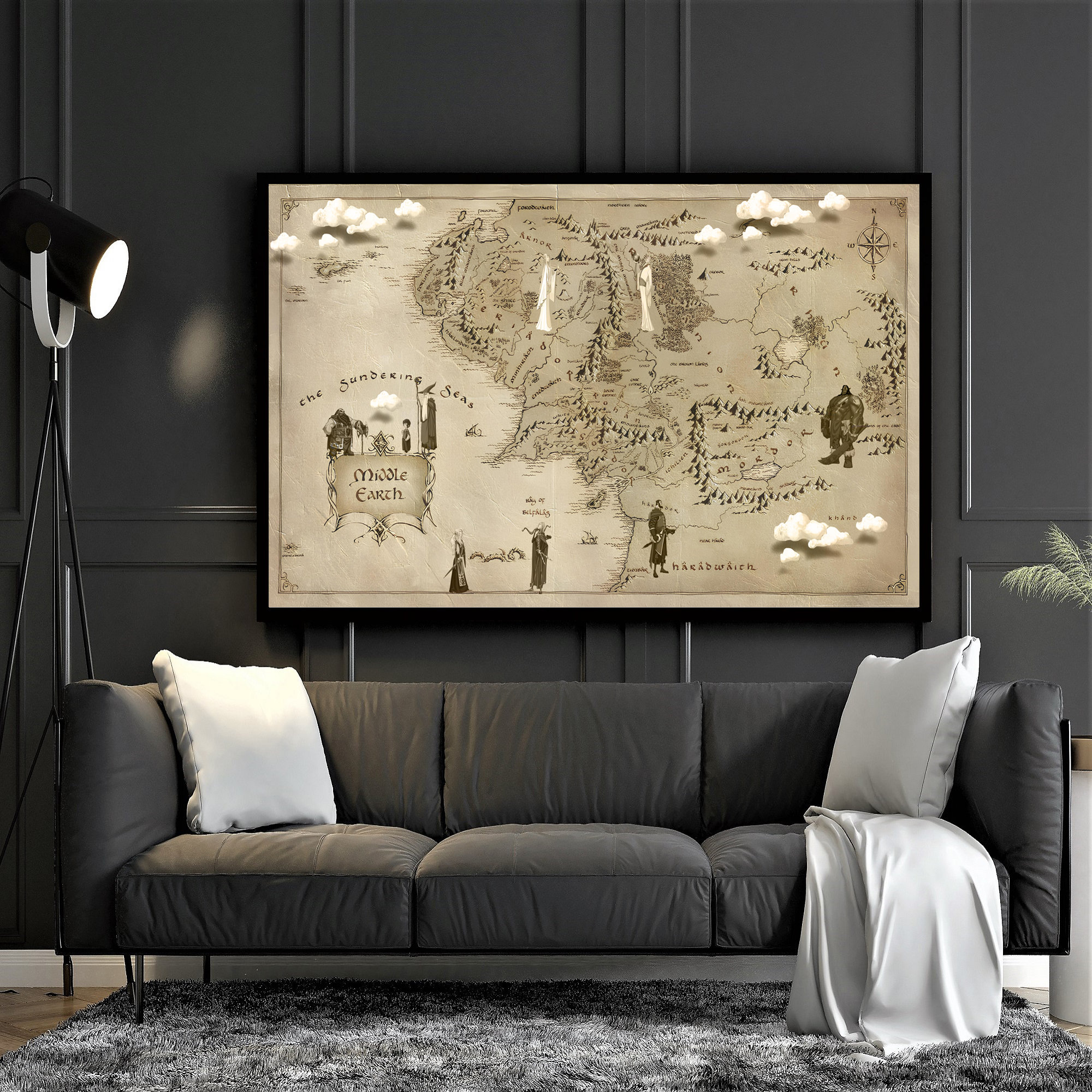 Lord of the Rings Middle Earth Lotr Map Lotr Art Middle - Etsy