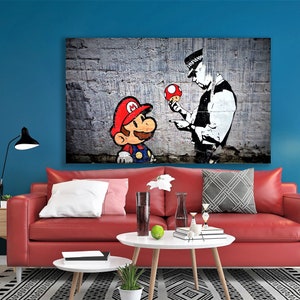 Banksy Wall Art, Banksy Canvas, Banksy Mario, Banksy Street Art, Pop ...