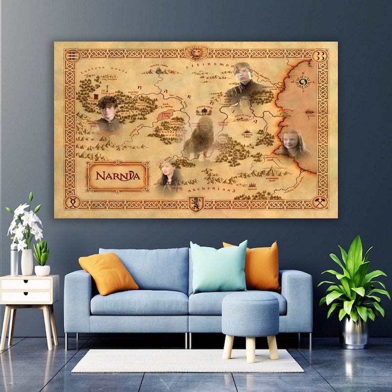 Narnia Map Canvas, Antique Style Wall Art - Etsy