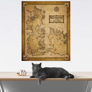 Map of Westeros, Westeros Map, Game of Thrones, Map Wall Art, GOT Wall ...