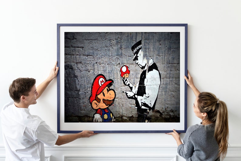 Super Mario, Banksy, Super Mario Grafitti, Mario Printable Poster ...