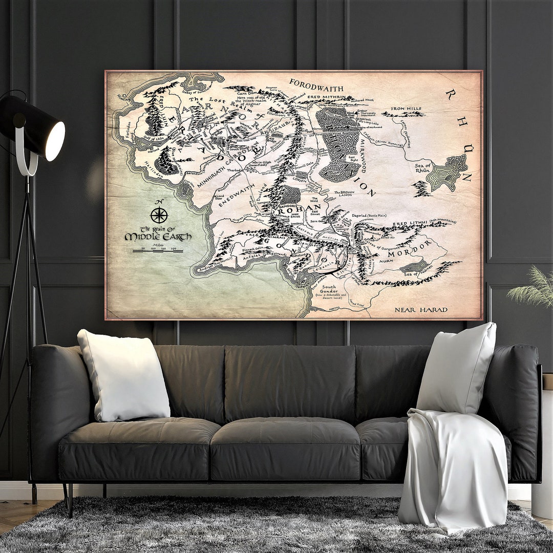 Middle Earth Canvas, Map of Lotr, Middle Earth Map, Middle Earth ...