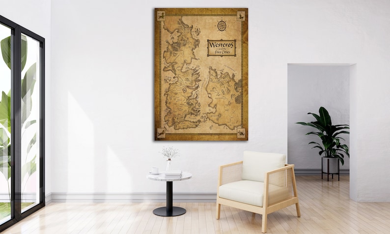Map of Westeros, Westeros Map, Game of Thrones, Map Wall Art, GOT Wall ...