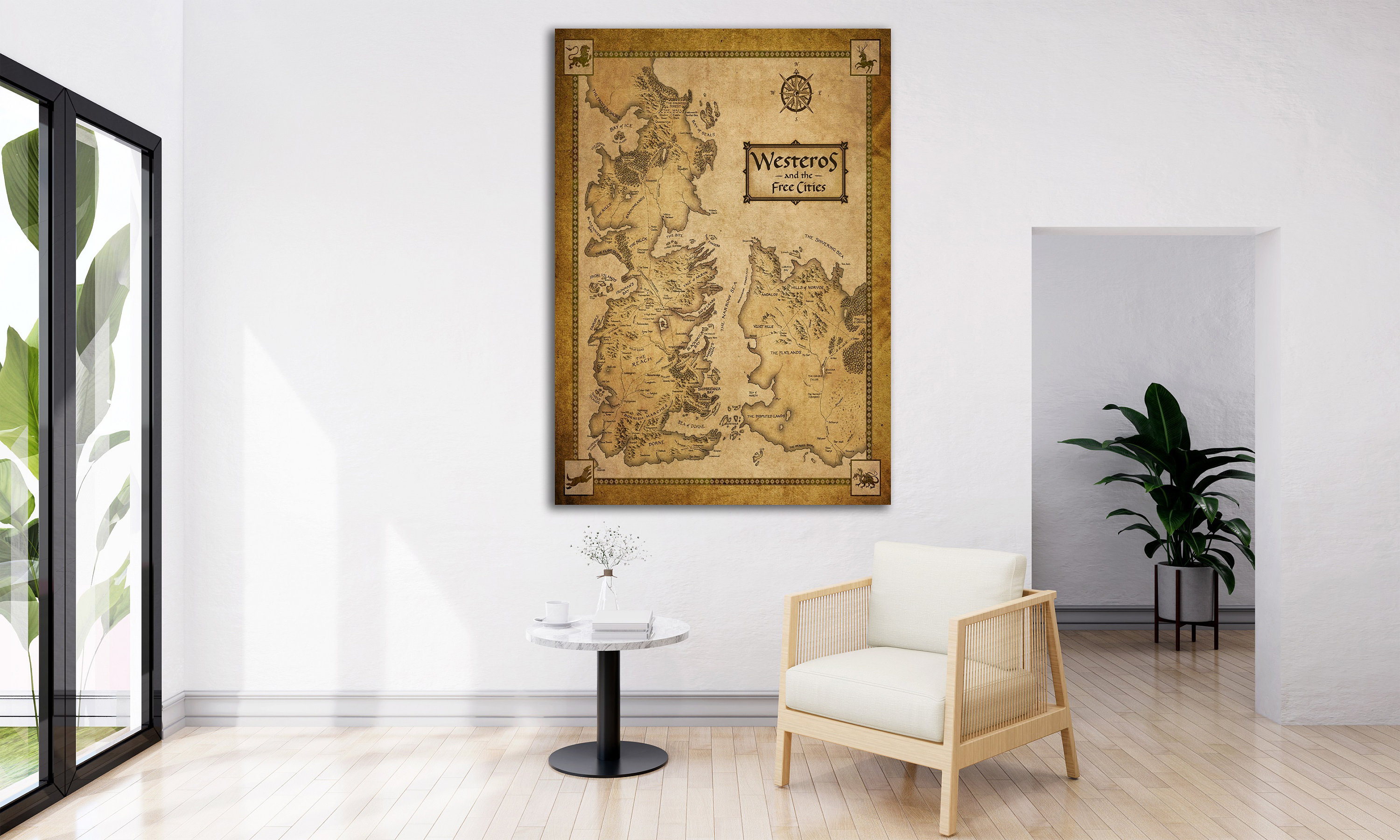 Map of Westeros, Westeros Map, Game of Thrones, Map Wall Art, GOT Wall ...