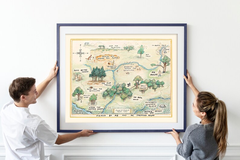 100 Acre Wood Map, Winnie the Pooh Original Aker Map, Classic Pooh ...
